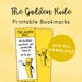 The Golden Rule Bookmark, Bible Bookmark, Sunday School Printables ...