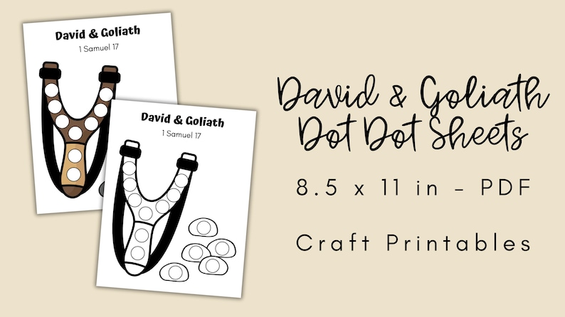 David and Goliath Dot Dot Sheet, Bible Craft, Dot Marker Page, Do A Dot ...