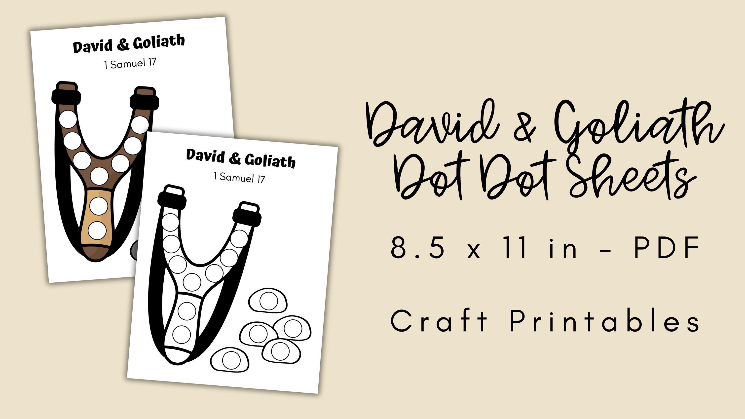 David and Goliath Dot Dot Sheet, David and Goliath Crafts, Dot Marker ...