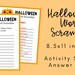 Halloween Word Scramble, Halloween Activity Sheets, Kids Printable ...