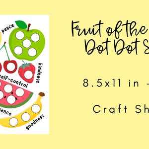 Fruit of the Spirit Craft, Fruit of the Spirit Lesson for Kids, Dot ...