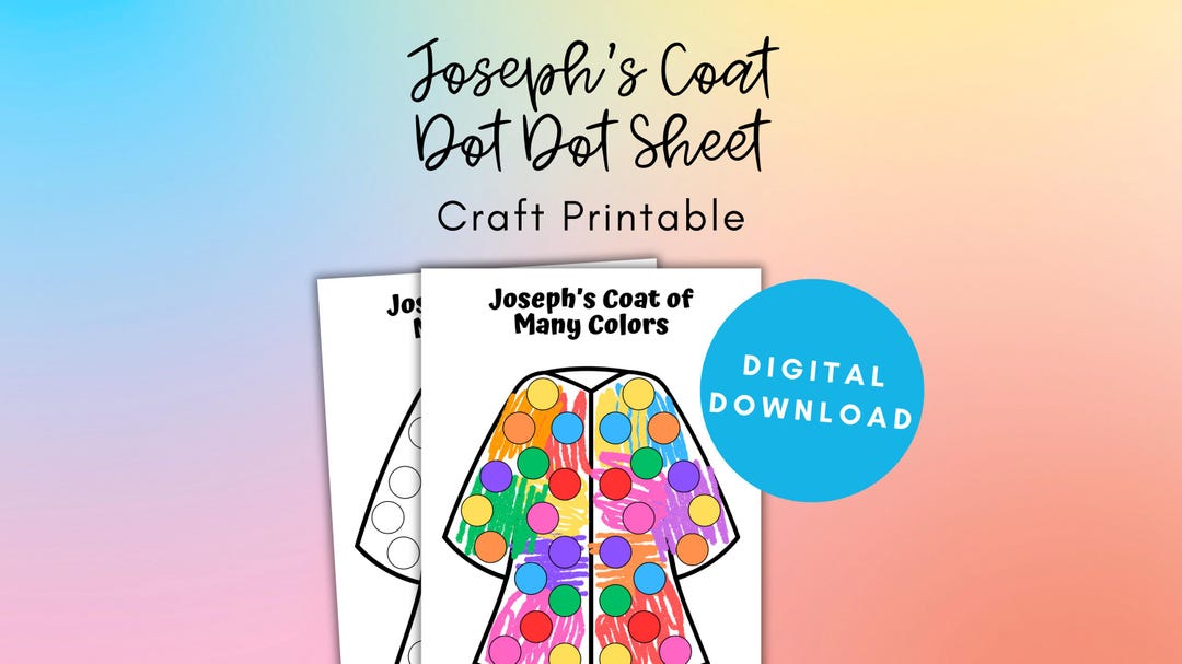 Joseph's Coat Dot Dot Sheet, Dot Marker Page, Do A Dot Printable, Dot ...