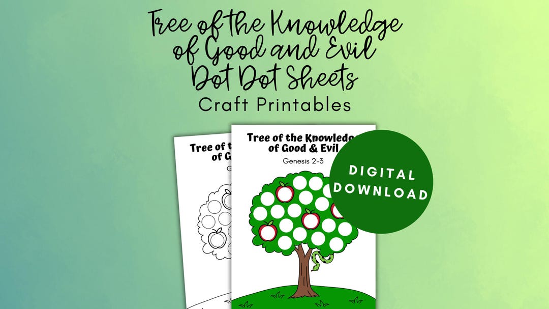 Tree of Knowledge Craft, Garden of Eden Craft, Adam and Eve Craft, Dot ...