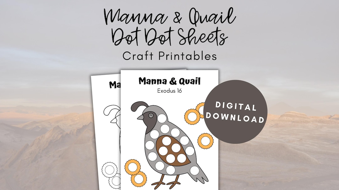 Manna and Quail Kids Craft, Exodus Coloring Sheets, Dot Marker Coloring ...