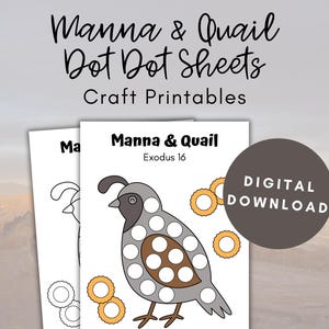 Manna and Quail Kids Craft, Exodus Coloring Sheets, Dot Marker Coloring ...