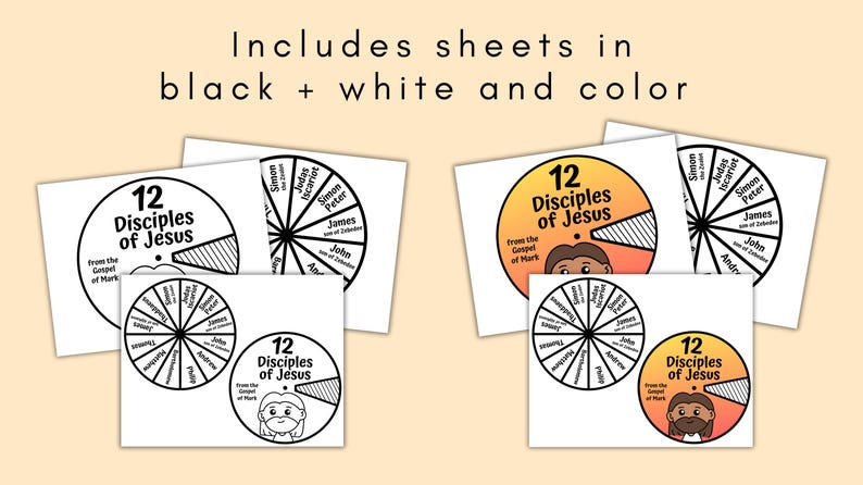 12 Disciples of Jesus, Spinner Wheel Craft, Christian Crafts, Crafts ...