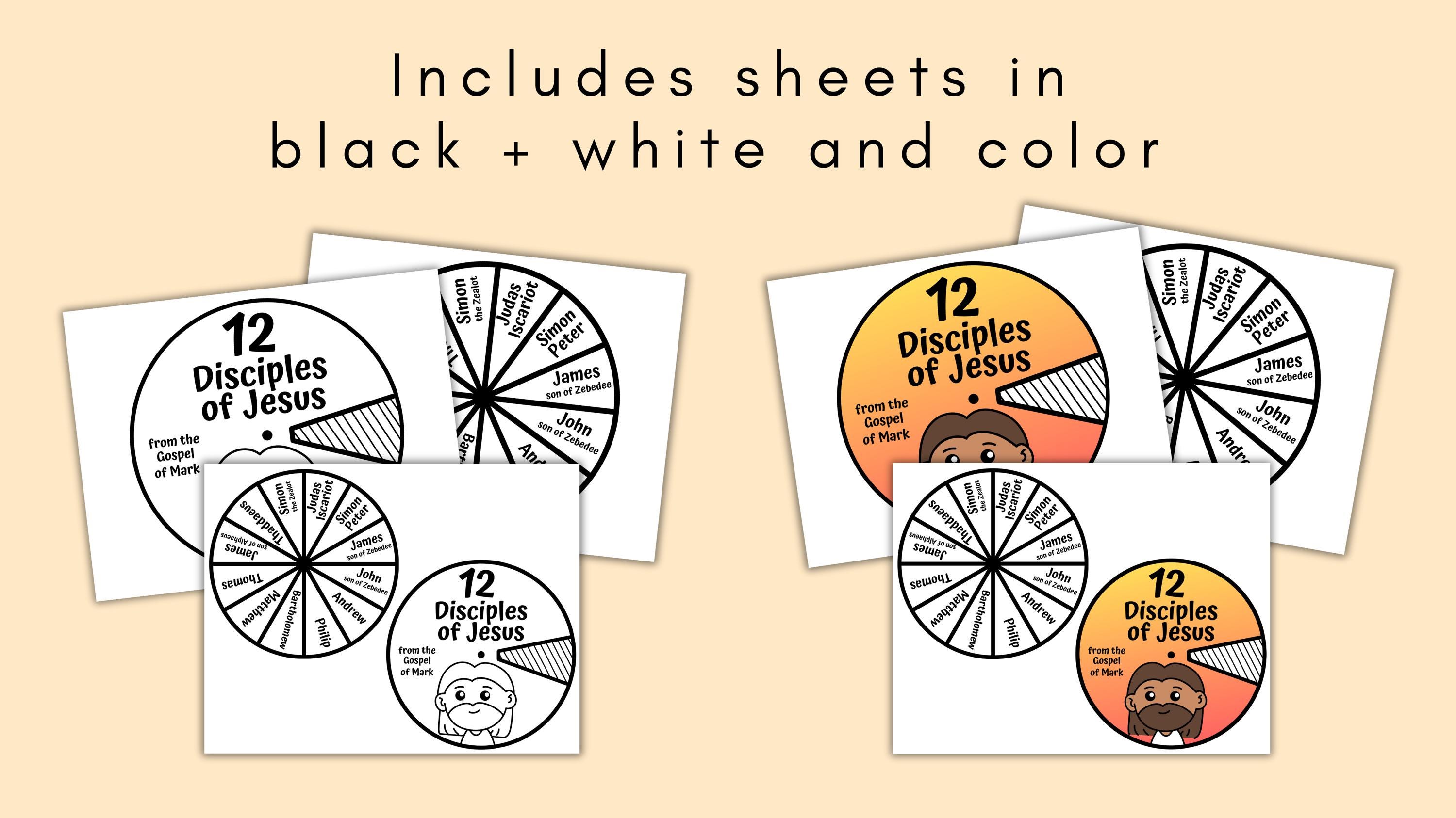 12 Disciples of Jesus, Spinner Wheel Craft, Christian Crafts, Crafts ...