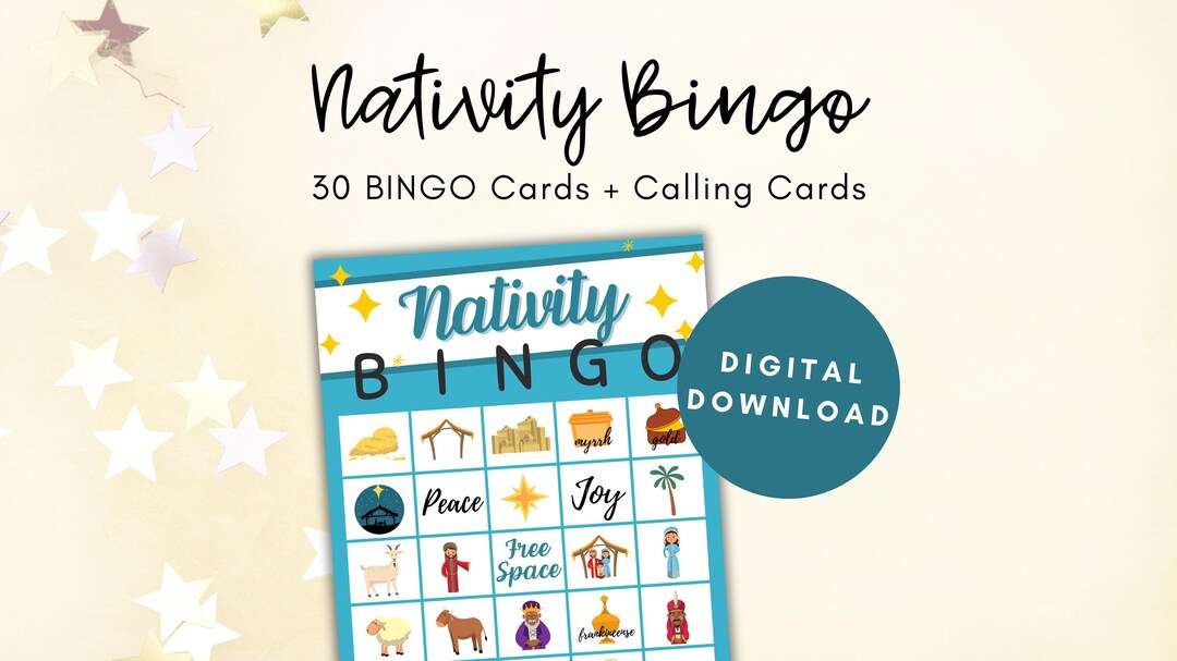 Nativity Bingo, Bingo Cards Printable, Printable Bingo Games, Bingo for ...