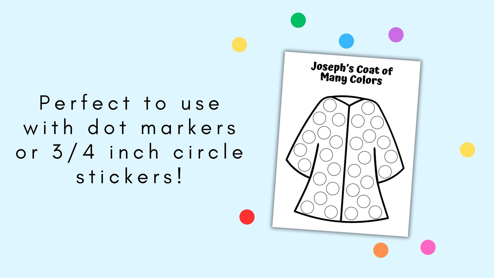 Joseph's Coat of Many Colors, Josephs Coat Coloring Page, Dot Marker ...