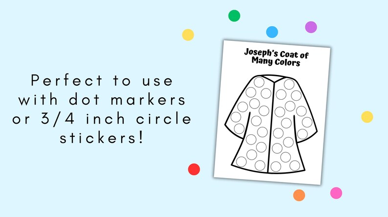 Joseph's Coat Dot Dot Sheet, Dot Marker Page, Do A Dot Printable, Dot ...