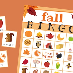 Fall Bingo, Bingo Cards Printable, Bingo Fall Game, Bingo Game Download ...