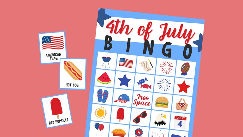 4th of July Bingo, Bingo Cards Printable, Independence Day Game, Bingo ...