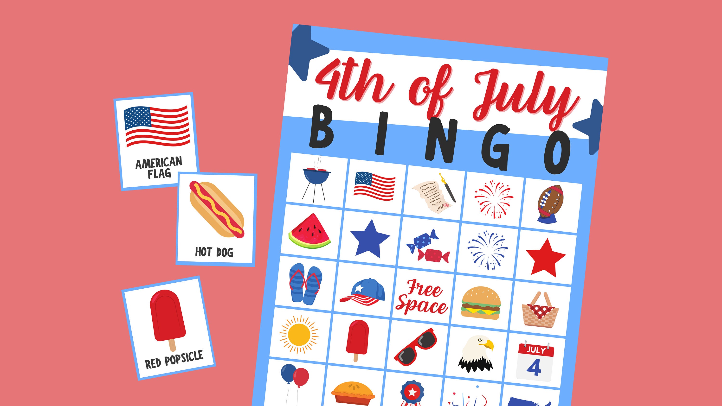 4th of July Bingo, Bingo Cards Printable, Independence Day Game, Bingo ...