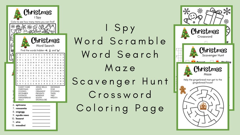 Christmas Activity Pack, Christmas Activity Sheets, Kids Printable ...