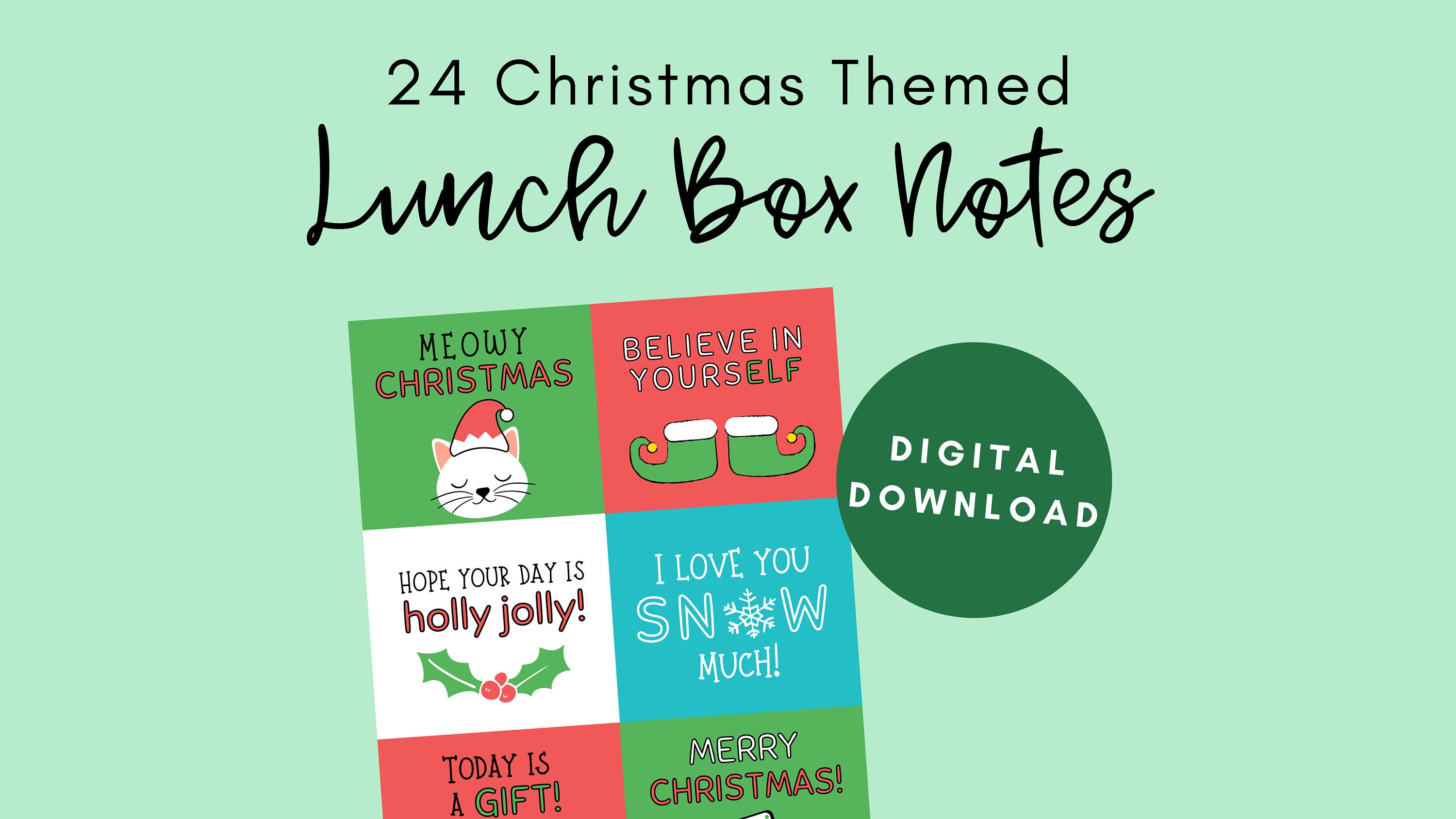 Christmas Lunch Box Notes, Lunch Box Jokes, Printable, Lunch Box Notes ...