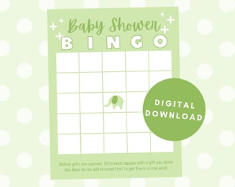 Printable Penguin Baby Shower Bingo 60 Unique Greenery Bingo - Etsy