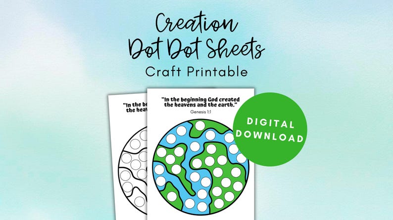 Creation Craft for Kids, Dot Marker Coloring, Do A Dot, Sunday School ...