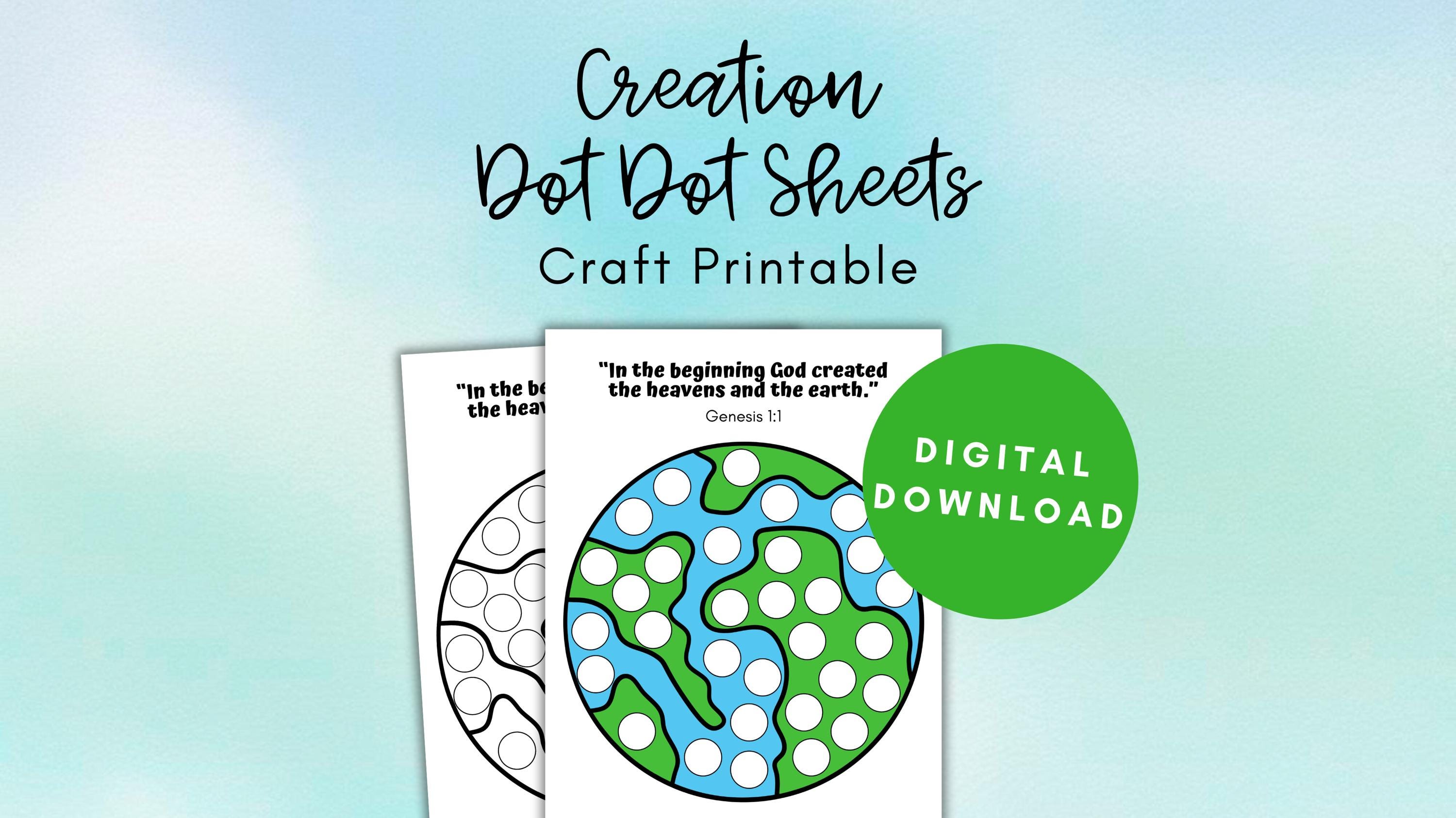 Creation Craft for Kids, Dot Marker Coloring, Do A Dot, Sunday School ...