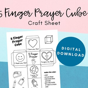 5 Finger Prayer Cube, Christian Crafts, Crafts for Kids Printable ...