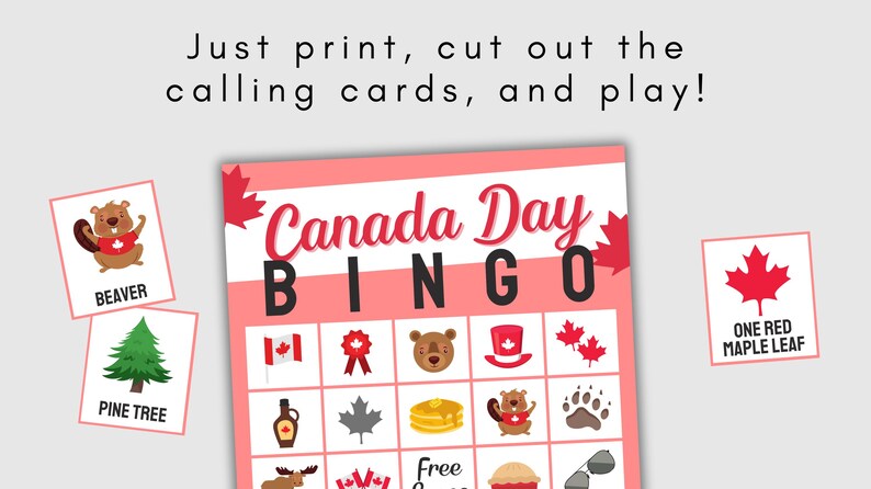 Canada Day Bingo, Bingo Cards Printable, Independence Day Game, Canada ...