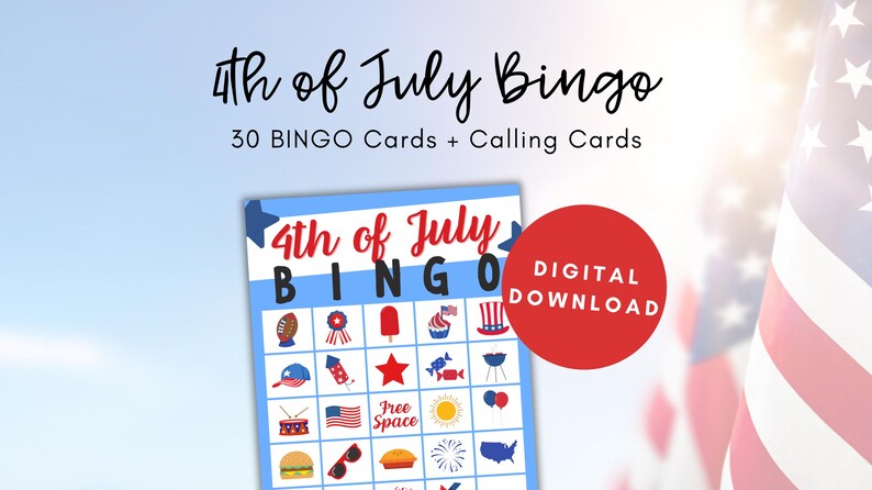 4th of July Bingo, Bingo Cards Printable, Independence Day Game ...