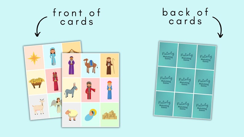 Nativity Matching Game Cards, Memory Match Game, Christian Printables ...