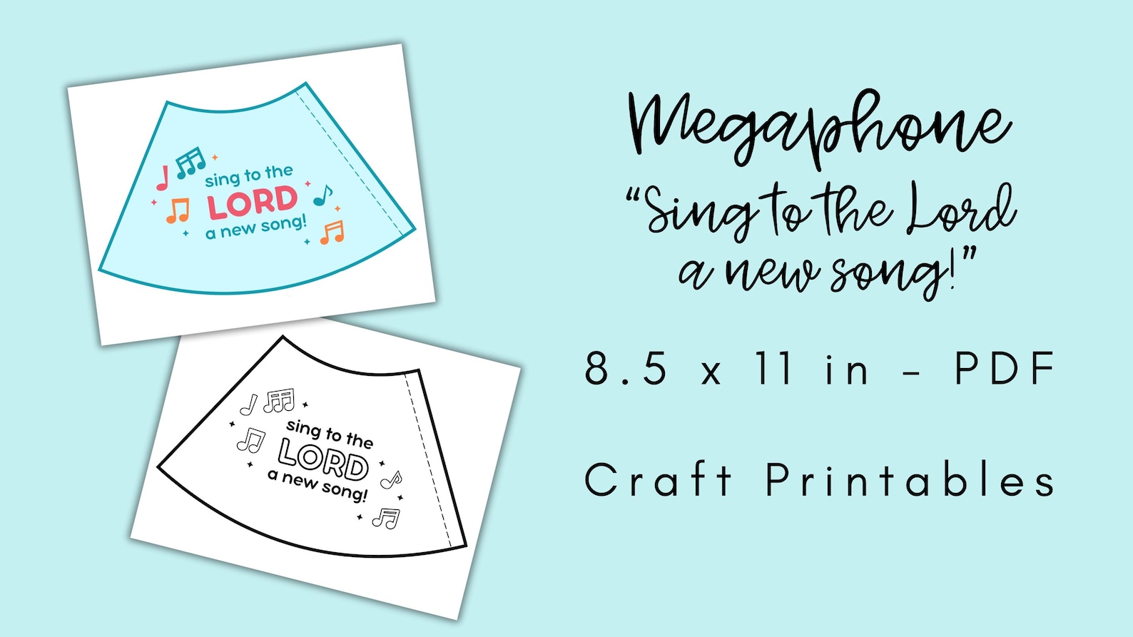 Sing to the Lord Craft, Megaphone Craft Printable, Sunday School Craft ...