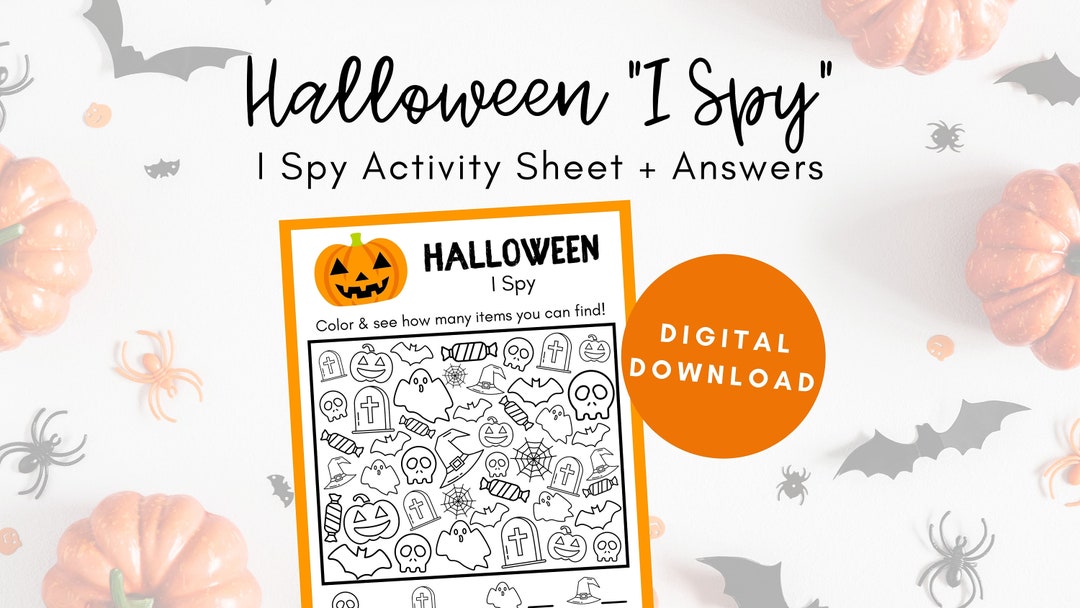 Halloween I Spy Printable, Halloween Activity Sheets Printable, Seek ...