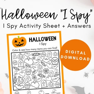 Halloween I Spy Printable, Halloween Activity Sheets Printable, Seek ...