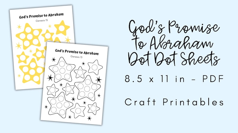 Gods Promise to Abraham Kids Crafts, God's Promise to Abraham, Do A Dot ...
