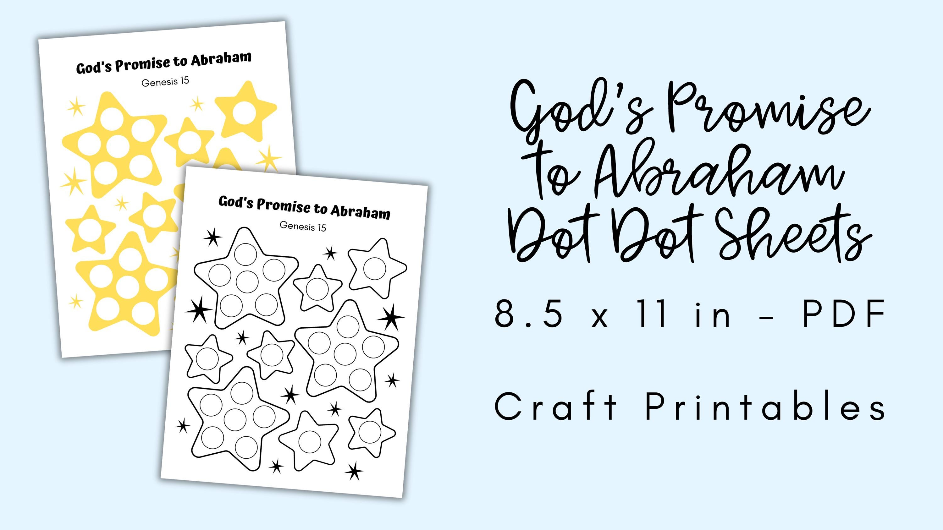 Gods Promise to Abraham Kids Crafts, God's Promise to Abraham, Do A Dot ...