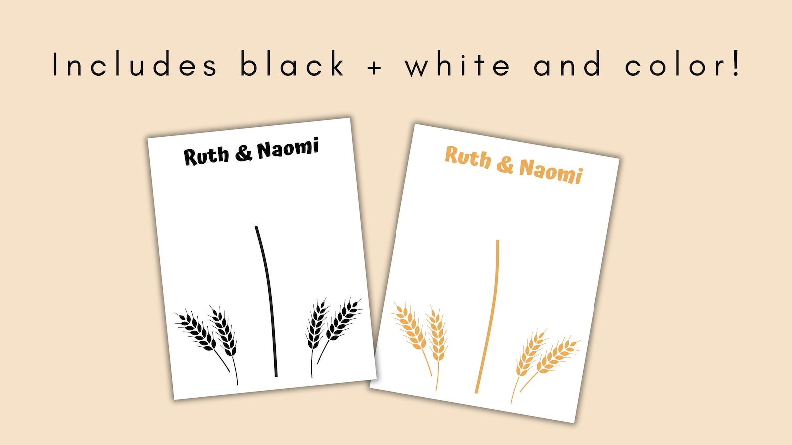 Ruth and Naomi Craft, Ruth Bible Craft, Sunday School Craft Printable ...