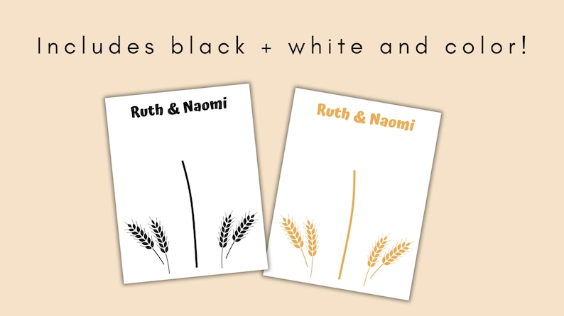 Ruth and Naomi Craft, Ruth Bible Craft, Sunday School Craft Printable ...