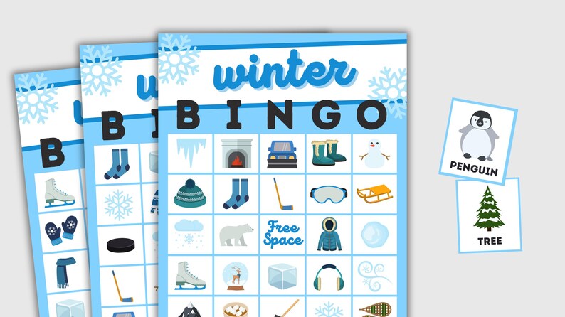 Winter Bingo, Bingo Cards Printable, Printable Bingo Game, Bingo for ...