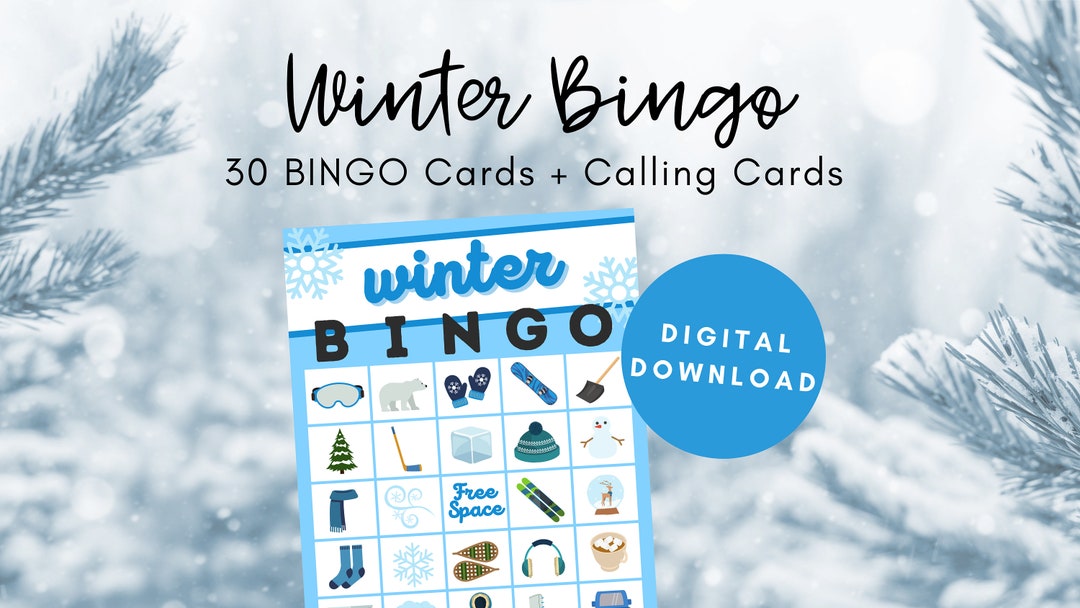 Winter Bingo, Bingo Cards Printable, Bingo Winter Game, Bingo Game ...