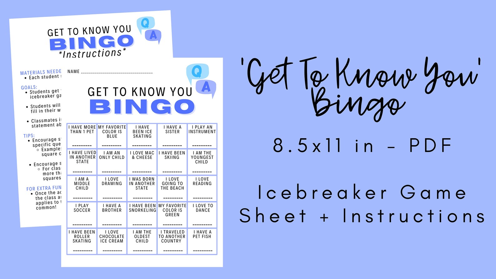 Get to Know You Bingo, Icebreaker Game, Icebreaker Printables, Get to ...