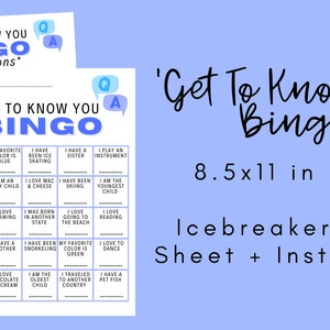 Get to Know You Bingo, Icebreaker Game, Icebreaker Printables, Get to ...