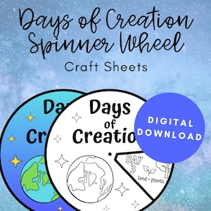 Days of Creation Spinner, Christian Crafts, Crafts for Kids, Digital ...