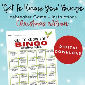 Get to Know You Bingo, Christmas Activity, Icebreaker Game, Icebreaker ...