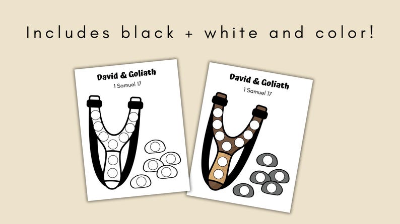 David and Goliath Dot Dot Sheet, David and Goliath Crafts, Dot Marker ...