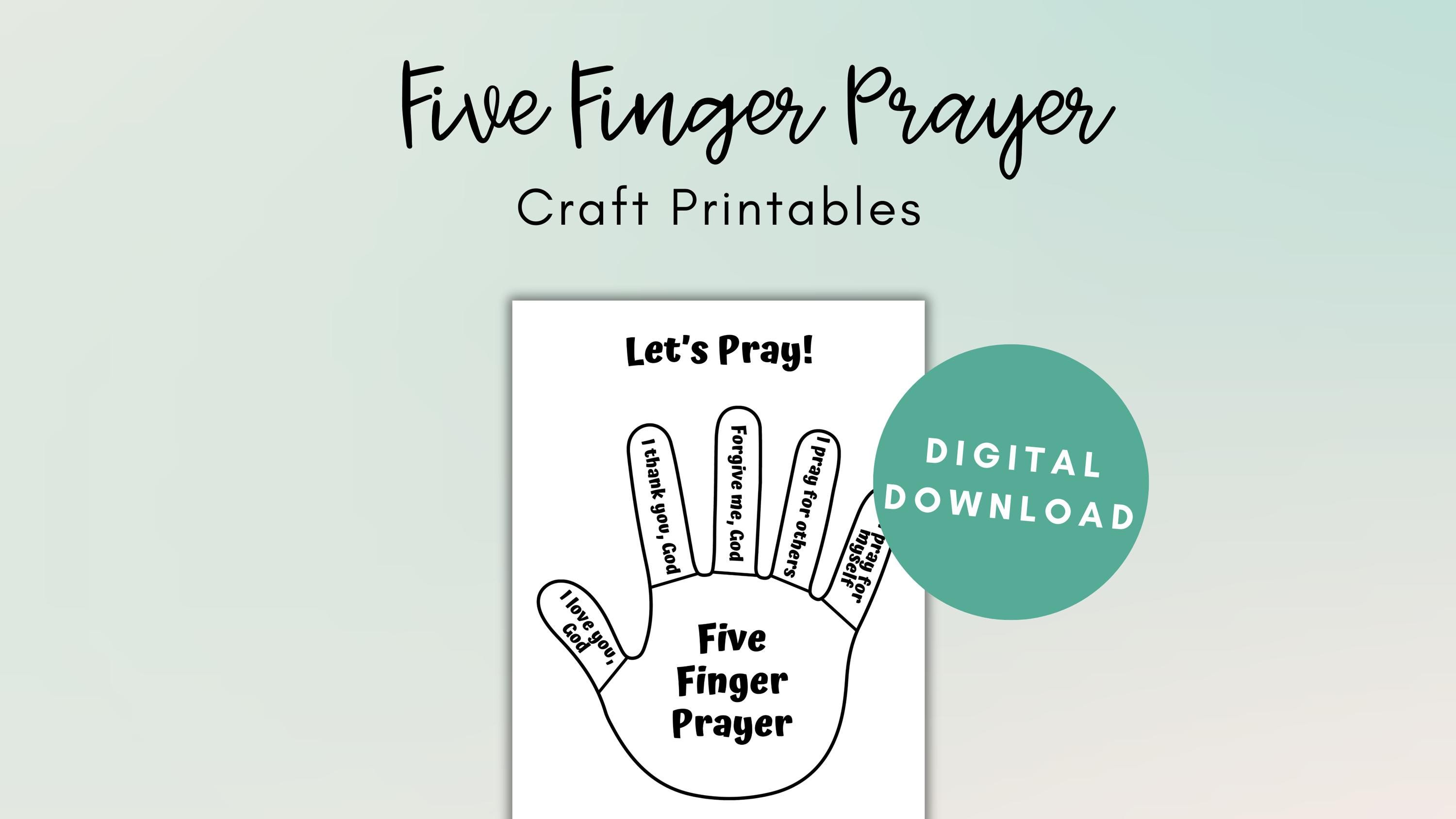 Five Finger Prayer Free Printable Template