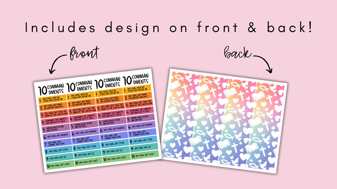 10 Commandments Bookmark, Bible Bookmark, Sunday School Printables ...