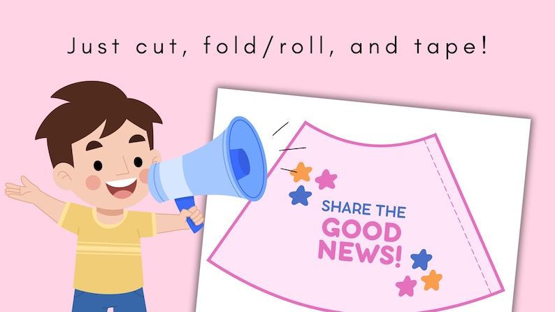 Share the Good News Craft, Megaphone Craft Printable, Sunday School ...