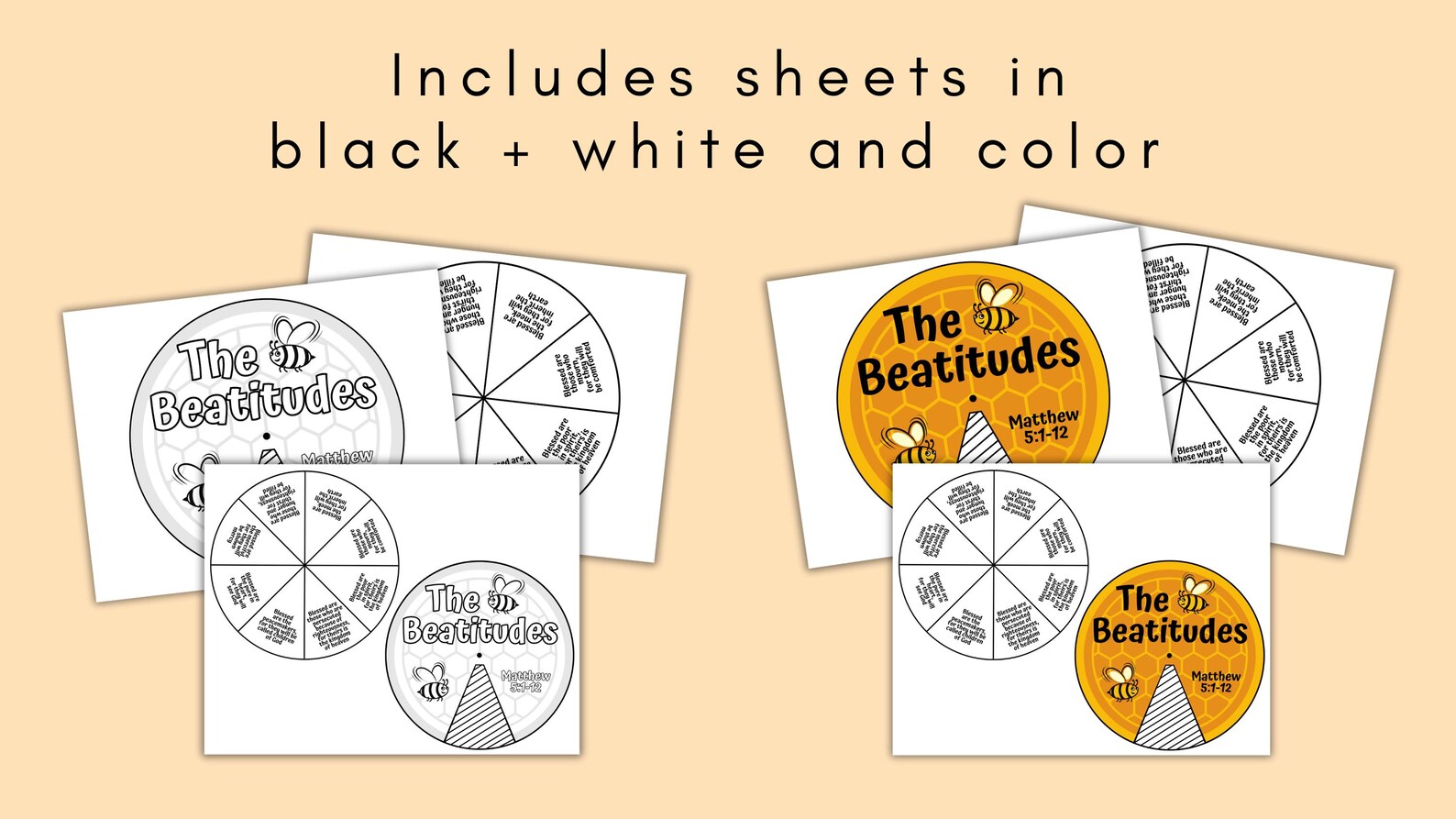 Beatitudes Craft, Spinner Wheel Craft, Christian Crafts, Crafts for ...