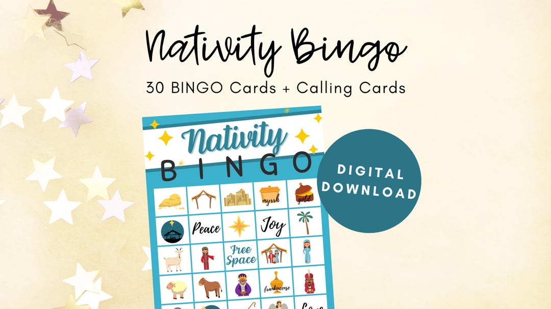 Nativity Bingo Game, Advent Activities, Bingo Cards Printable, Bingo ...