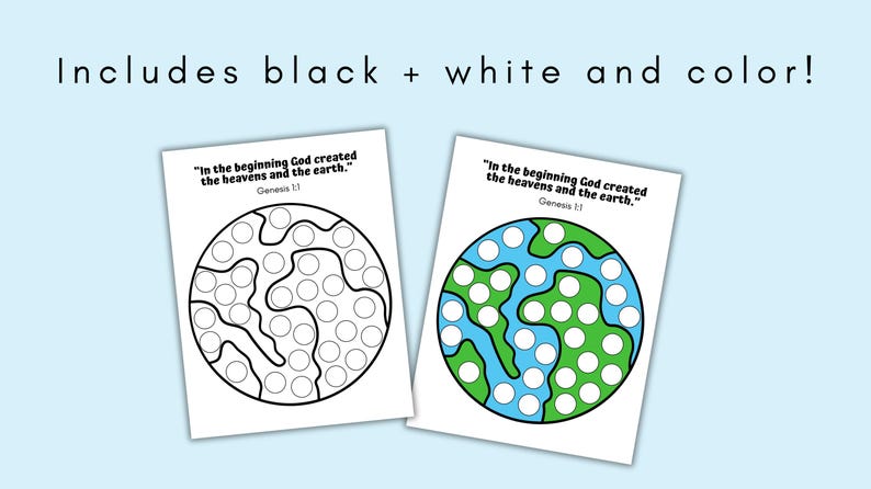 Creation Craft for Kids, Dot Marker Coloring, Do A Dot, Sunday School ...