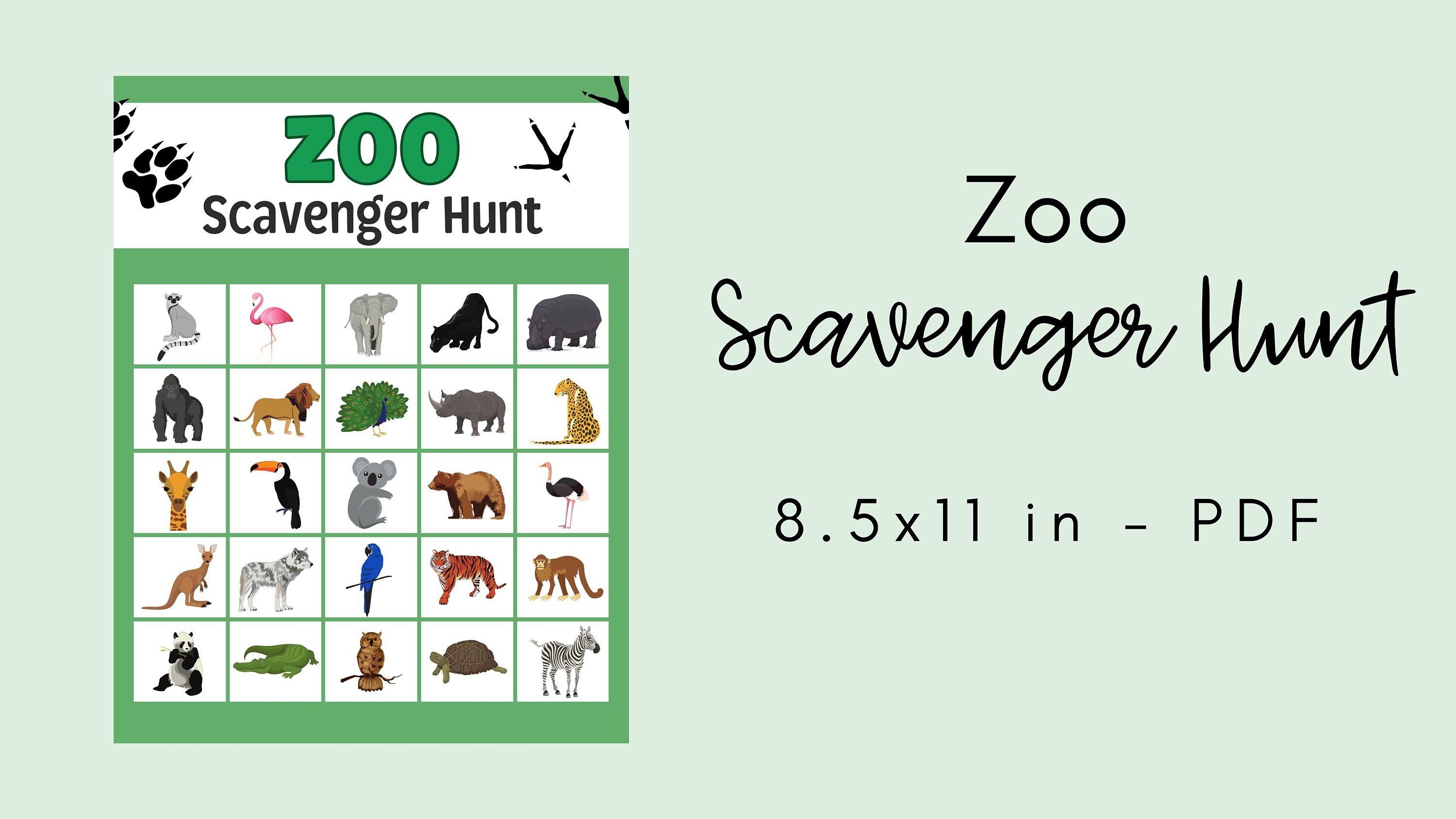 Zoo Scavenger Hunt, Scavenger Hunt Kids, Zoo Animals Party, Field Trip ...