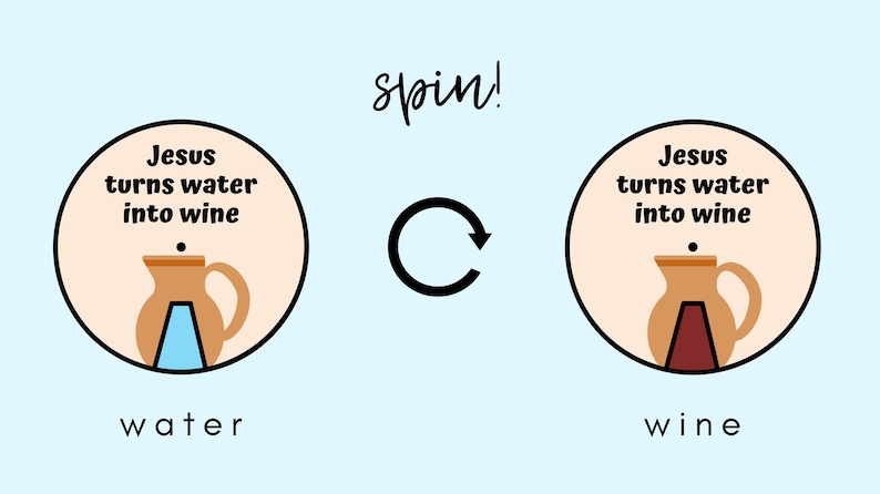 Jesus Turns Water Into Wine Spinner, Christian Crafts, Crafts for Kids ...