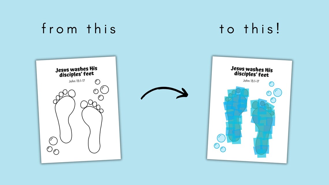 Jesus Washes His Disciples Feet, Jesus Washing Feet Craft, Sunday ...