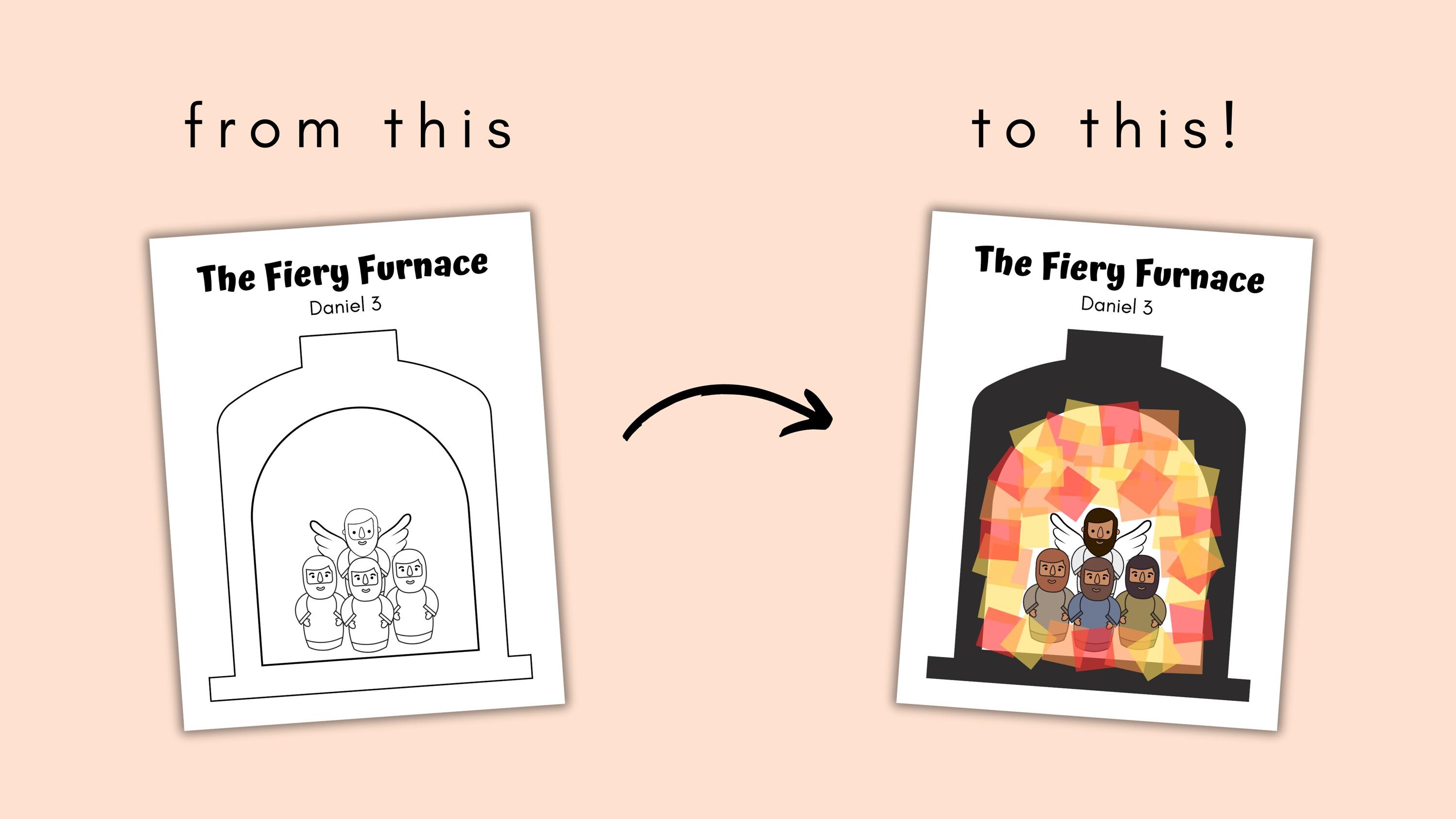 Fiery Furnace Craft, Shadrach Meshach Abednego, Sunday School Craft ...